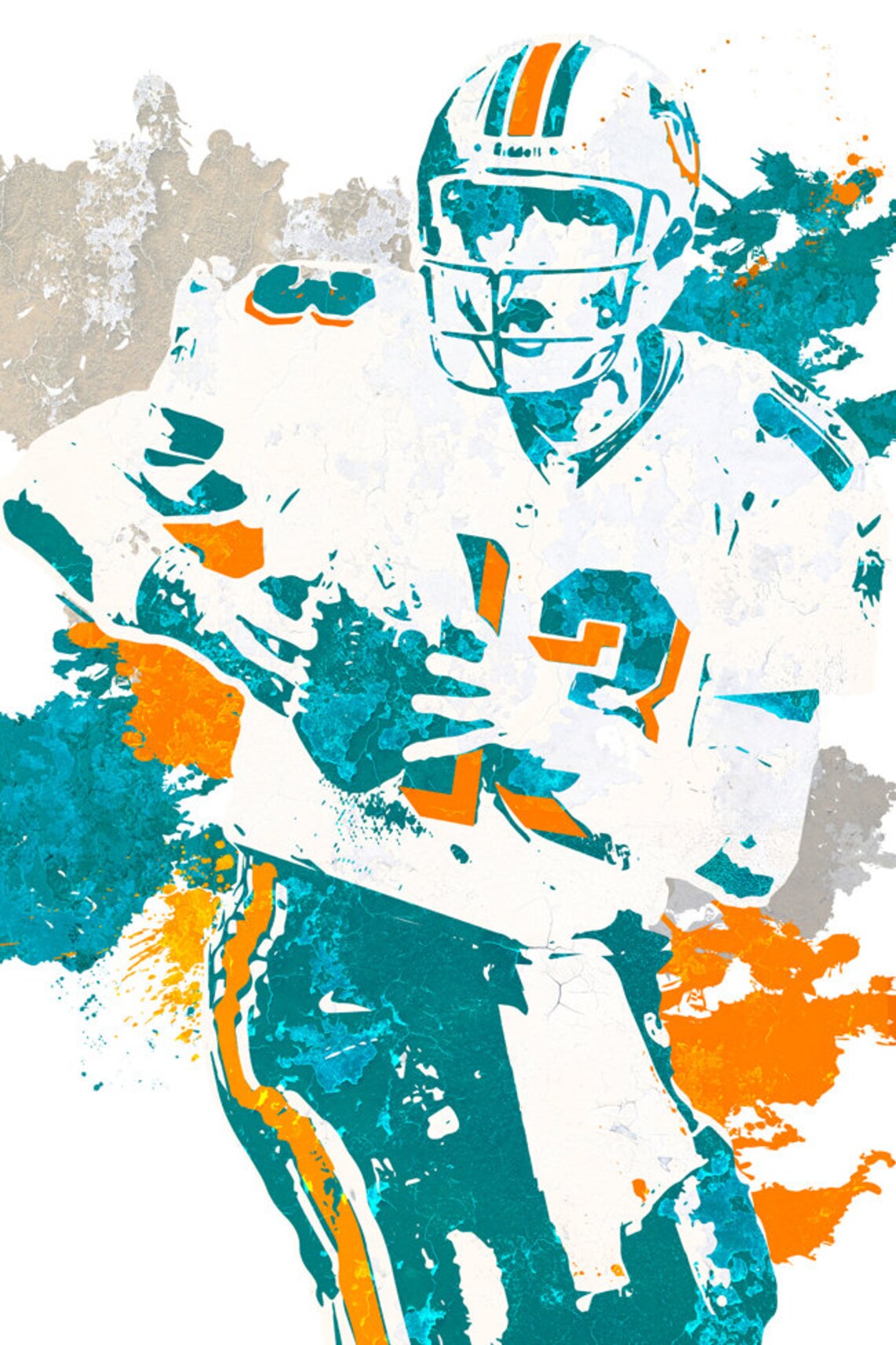 Dan Marino Miami Dolphins Poster Wall Art Sports Poster - Etsy