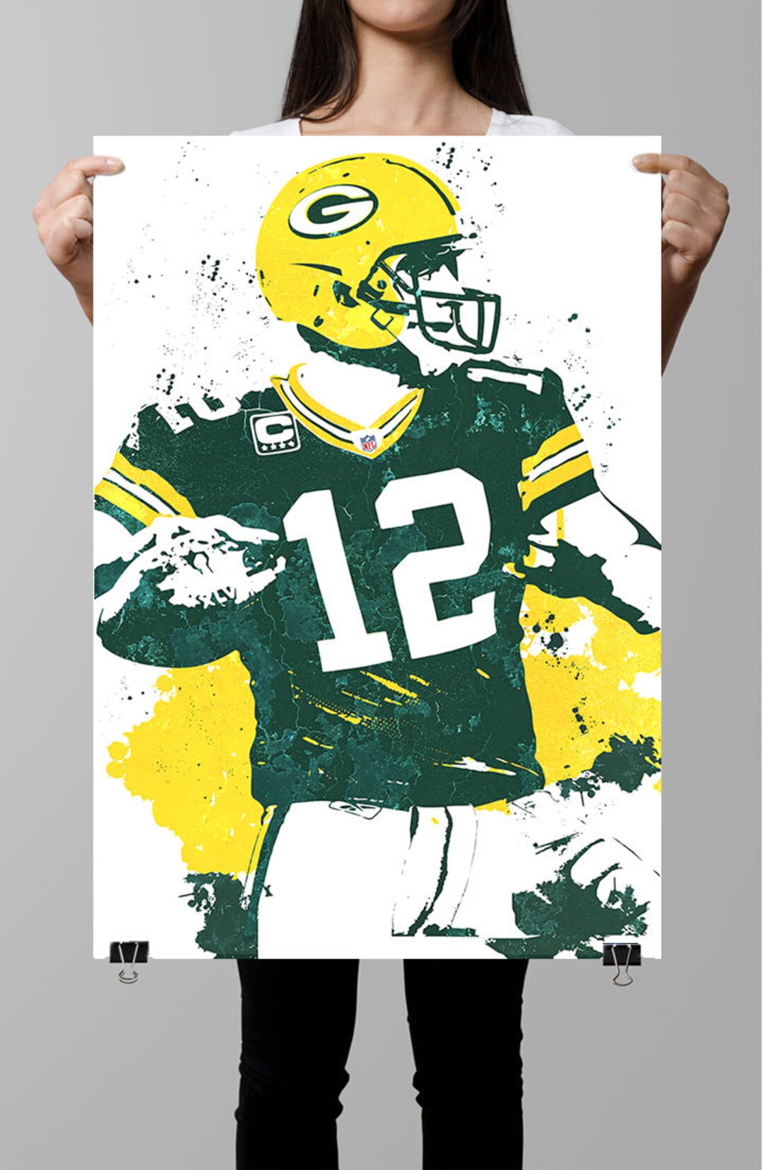 Aaron Rodgers Art Poster: Green Bay Packers Wall Art - Etsy