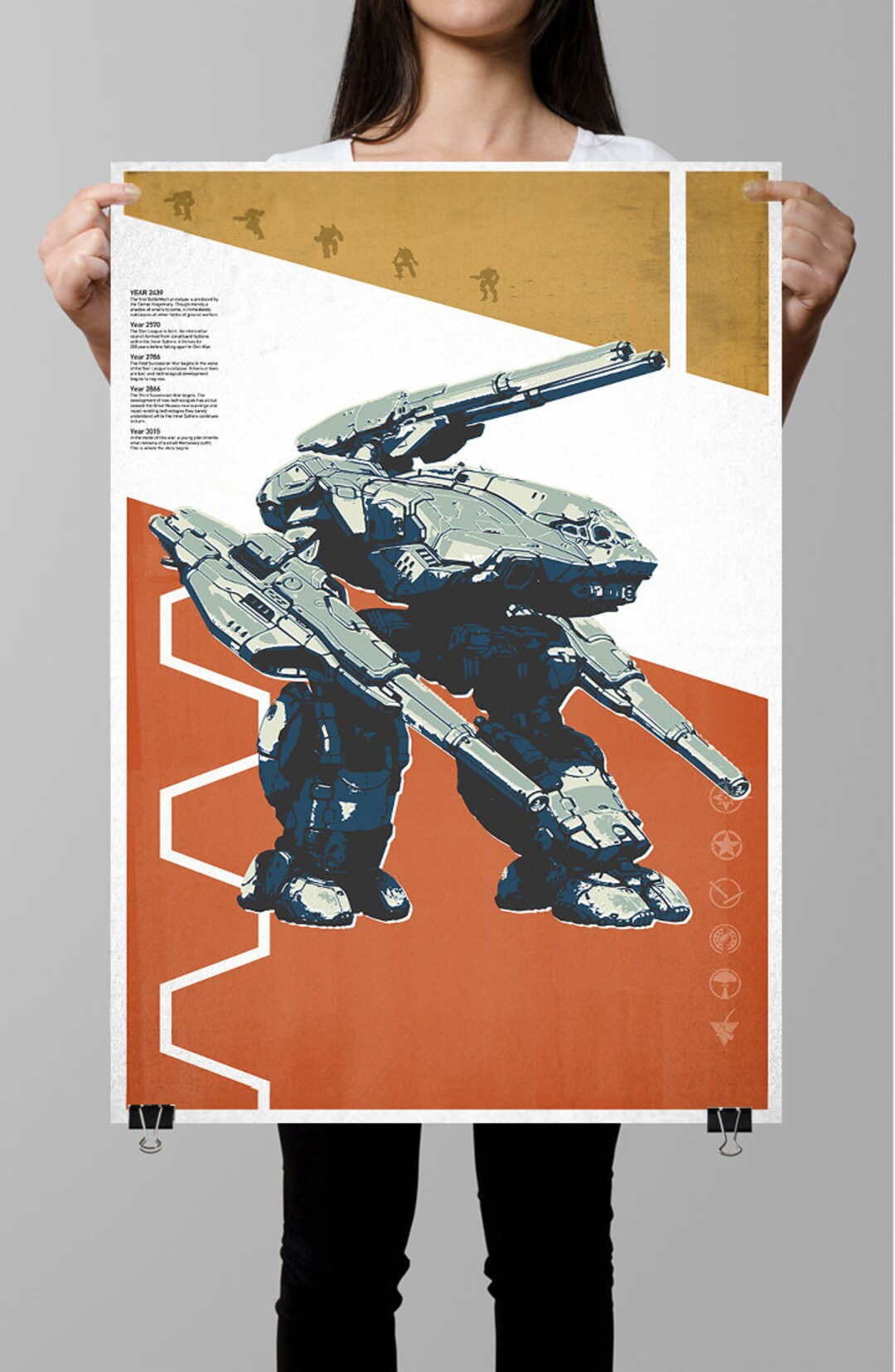 Mechwarrior, Stone Rhino Behemoth Post Modern, Gaming Posters, Gamer ...