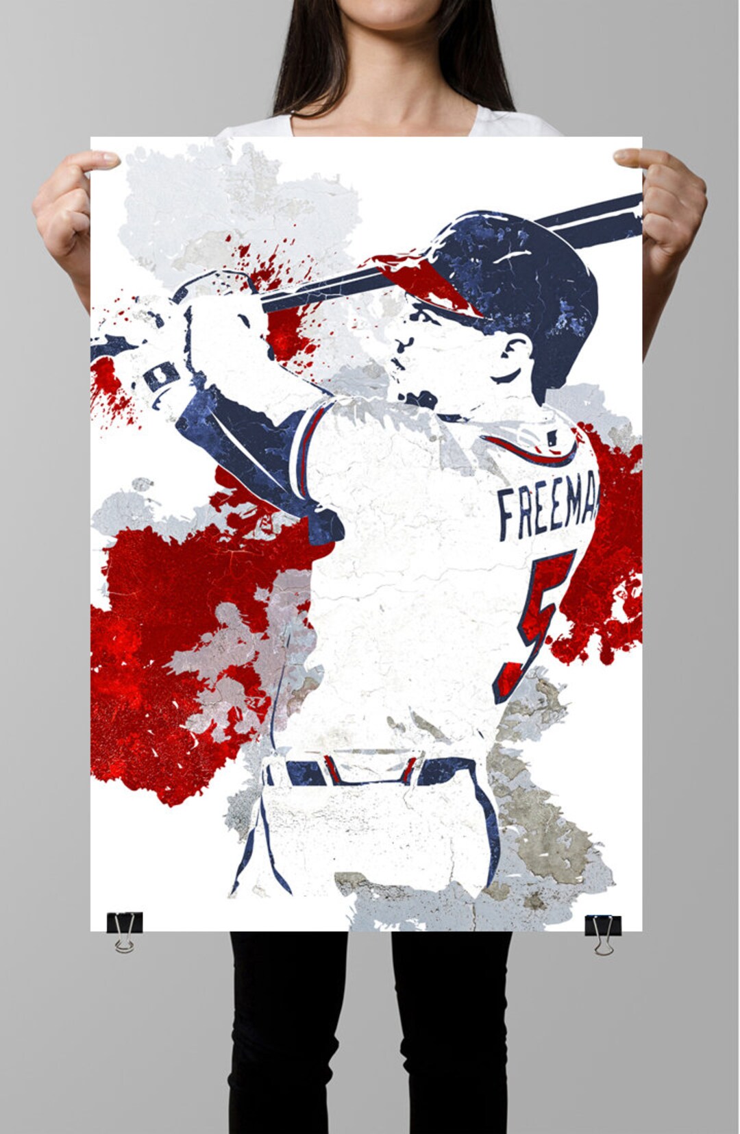 Freddie Freeman Atlanta Braves Sports Poster, Fan Art, Wall Art, Sports ...