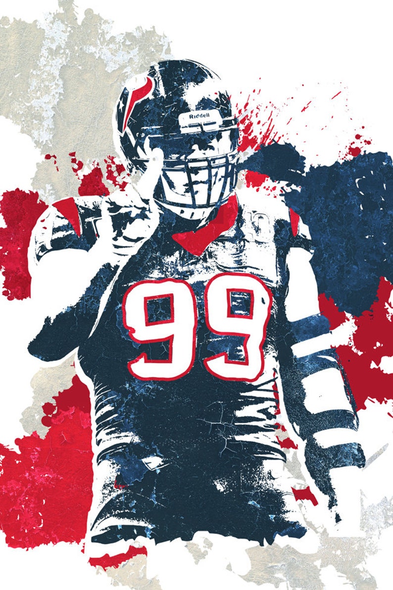 JJ Watt Houston Texans Posterposter Wall Artsports - Etsy