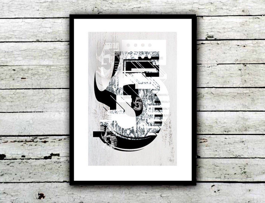 Number 5 Poster, Typography Poster, Typography Art, Wall Art, Modern ...
