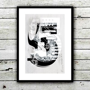 Number 5 Poster, Typography Poster, Typography Art, Wall Art, Modern ...