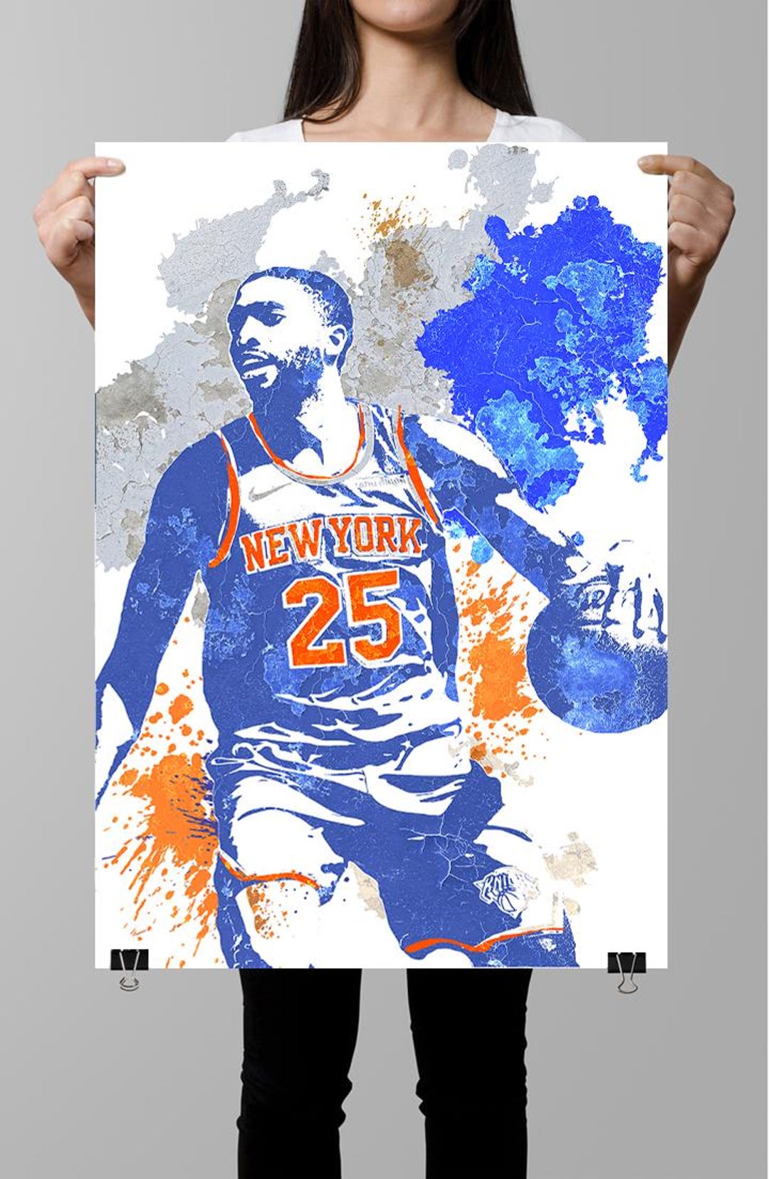 Fan Art Poster, Mikal Bridges NY Knicks, Wall Art, Sports Poster, Wall ...