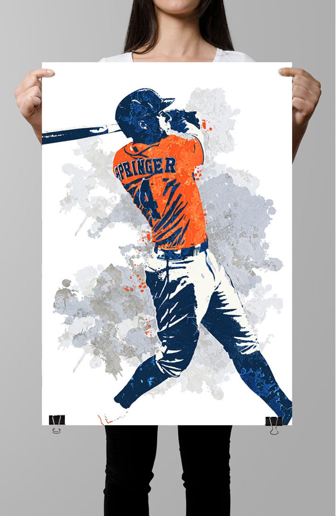 George Springer Houston Astros Poster, Sport Poster Wall Art Fan Art ...