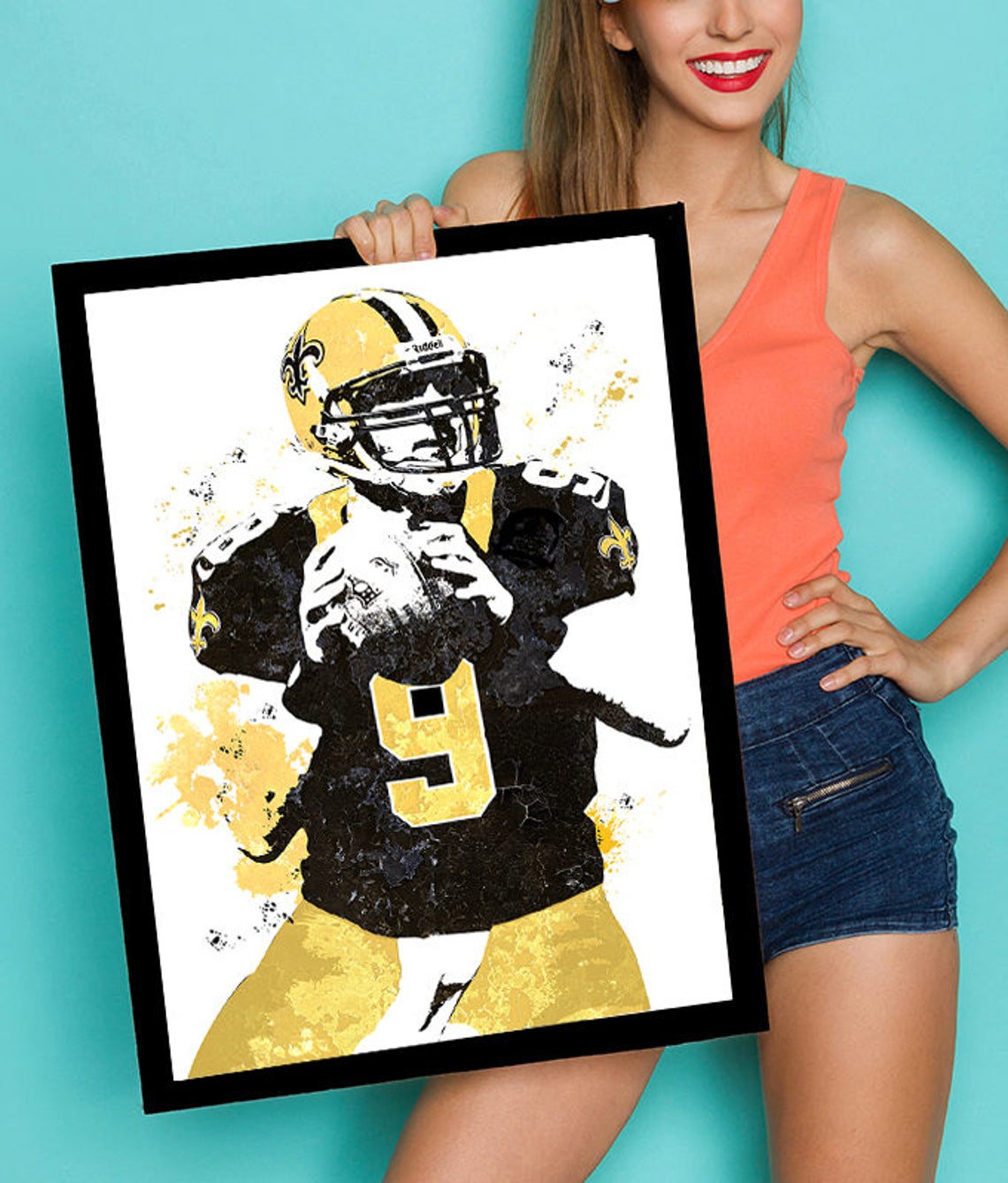 Fan Art Poster Drew Brees New Orleans Saints Poster Wall - Etsy