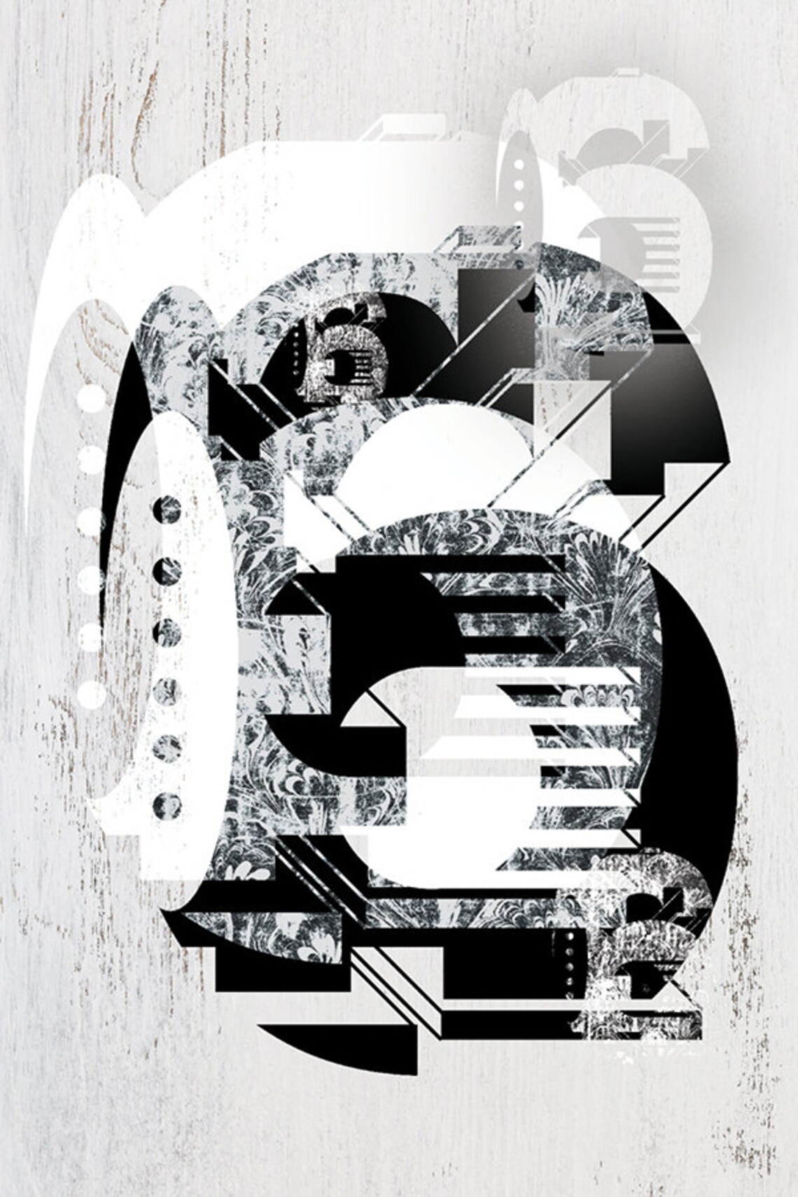 Typography Wall Art Numbers Number Six 6 Poster Fine - Etsy