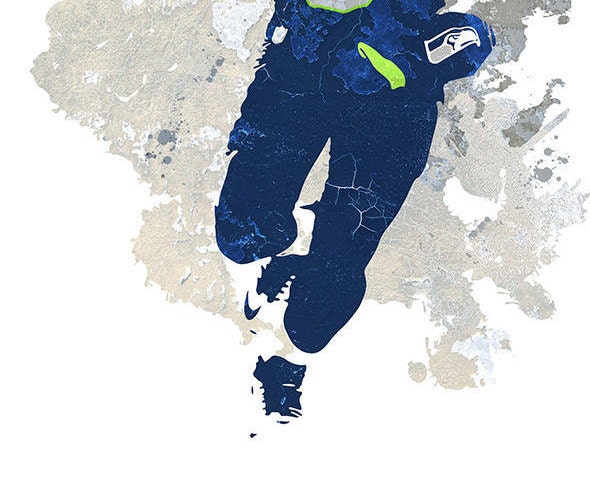 Fan art poster Russell Wilson Seattle Seahawks Poster Wall | Etsy