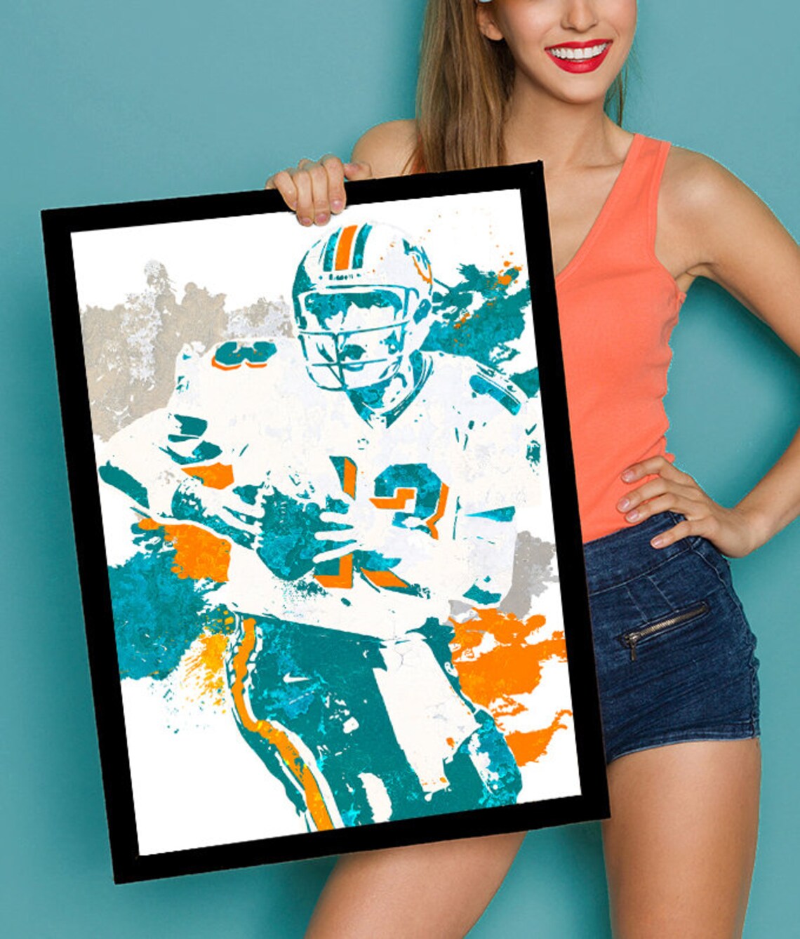 Dan Marino Miami Dolphins Poster Wall Art Sports Poster - Etsy