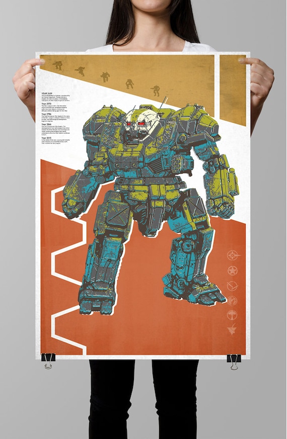 Mechwarrior Atlas Post Modern Modern Gaming Posters Gamer - Etsy