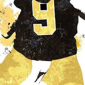 Fan Art Poster, Drew Brees New Orleans Saints Poster, Wall Art, Sports ...