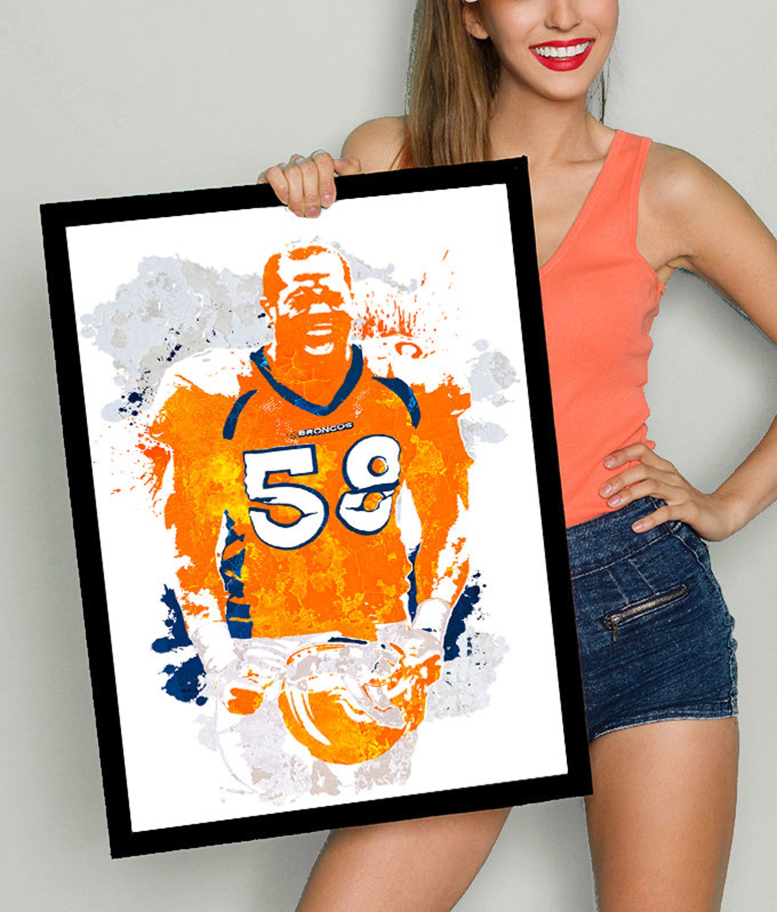 Fan Art Poster Von Miller Denver Broncos Poster Wall Art - Etsy