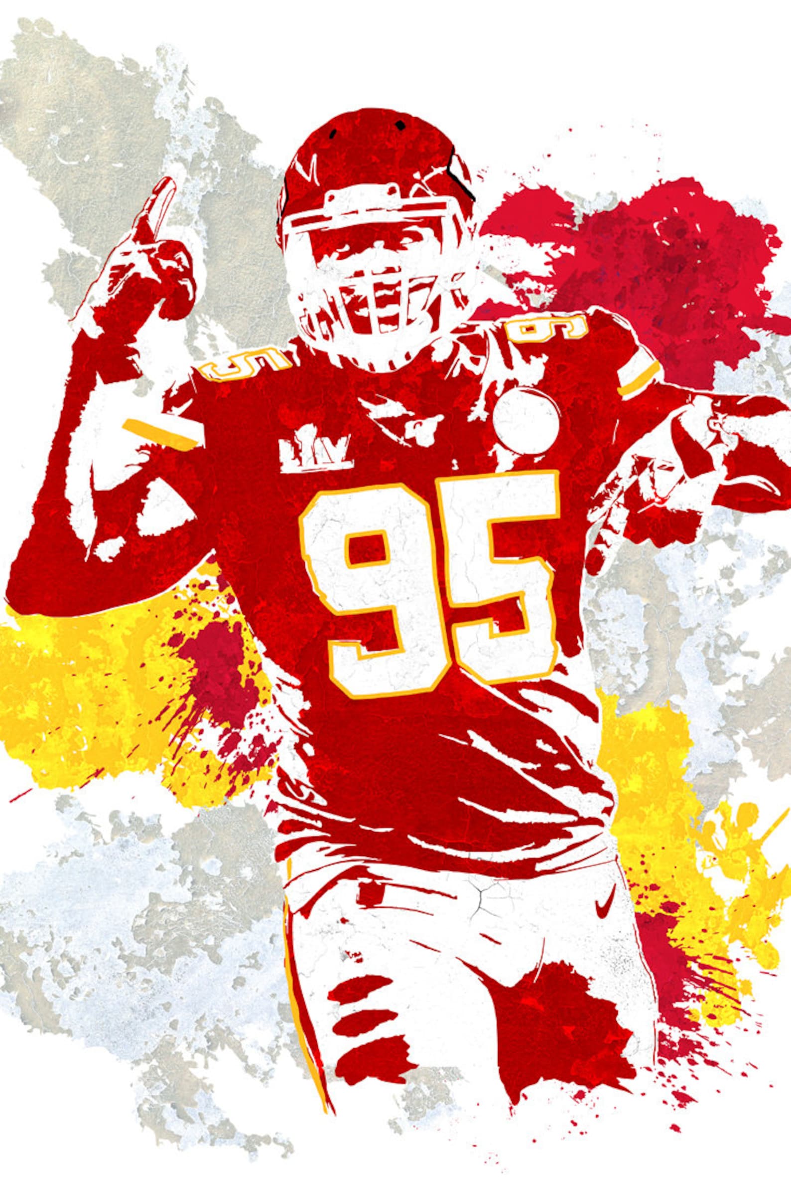 Chris Jones Kansas City Chiefs Poster Wall Art Sports | Etsy