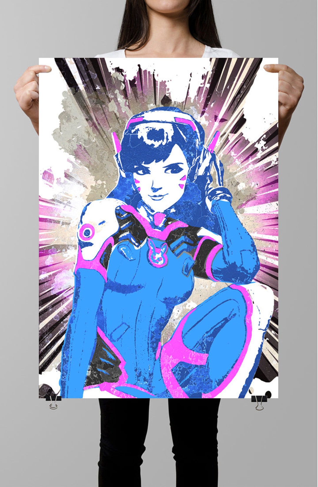 D.va Overwatch Poster: Stylized Gaming Wall Art - Etsy