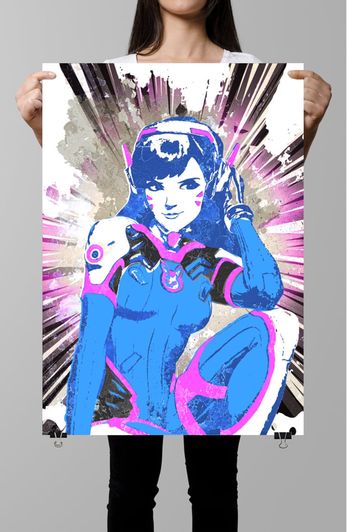D.Va Poster Overwatch Print D.va Print Gaming Wall artVideo | Etsy
