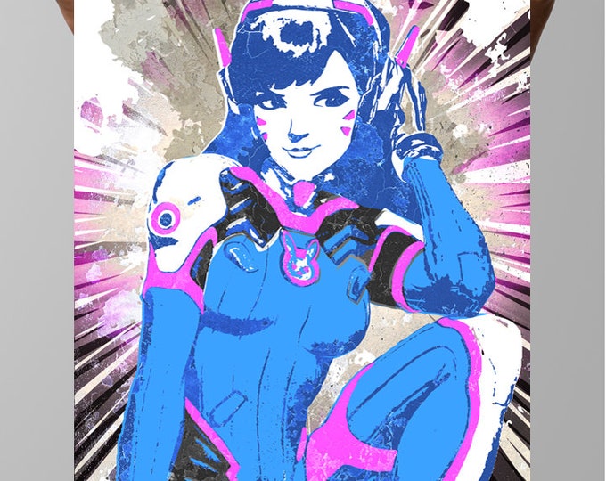 D.va Poster, Overwatch Print, D.va Print Gaming Wall Art,video Game ...