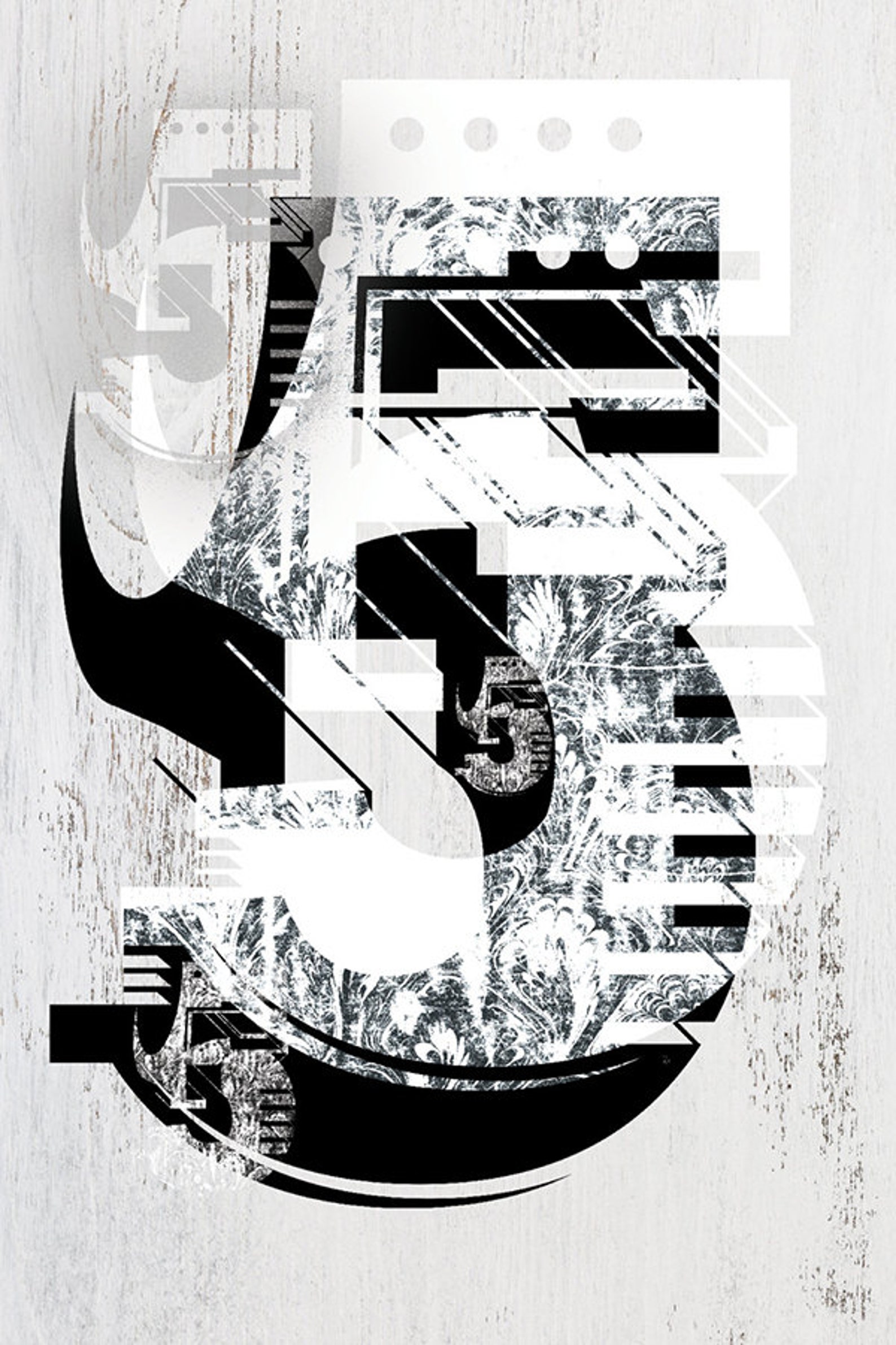 Number 5 Poster Typography Poster Typography Art Wall Art - Etsy