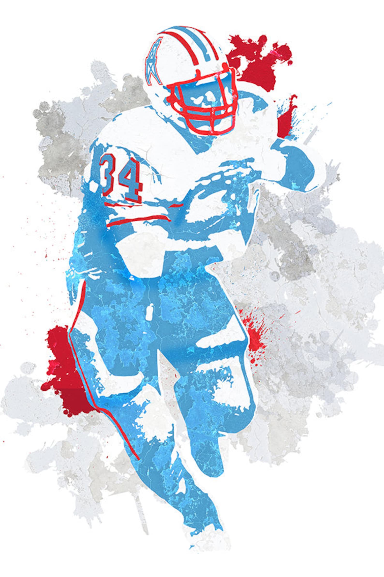 Earl Campbell Houston Oilers Poster Wall Art Sports Poster | Etsy