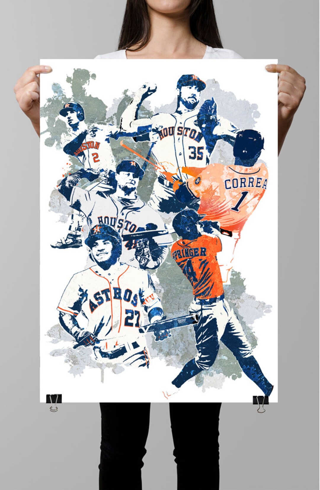 Houston Astros 2019 Team Poster: Altuve, Springer, Correa - Etsy