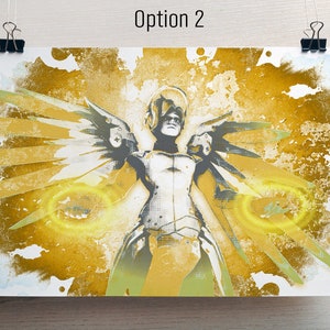 Overwatch, Mercy - Valkyrie Suit,angela Ziegler, Gaming Wall Art,video ...