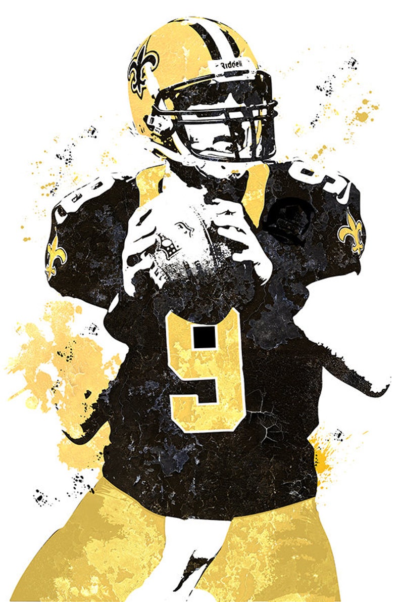Fan Art Poster Drew Brees New Orleans Saints Poster Wall - Etsy