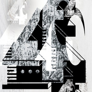 Number 4 Poster Typography Poster, Typography Art, Wall Art, Modern ...