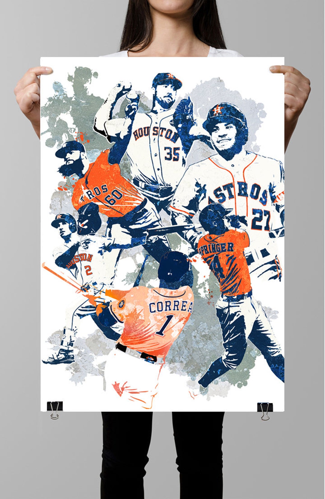 Houston Astros 2017 Championship Poster: Altuve, Springer, Correa - Etsy