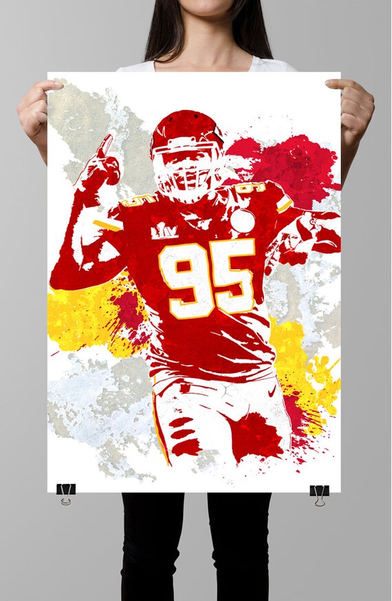 Chris Jones Kansas City Chiefs Poster Wall Art Sports | Etsy