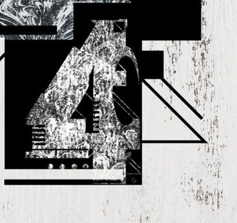 Number 4 Poster Typography Poster Typography Art Wall Art - Etsy