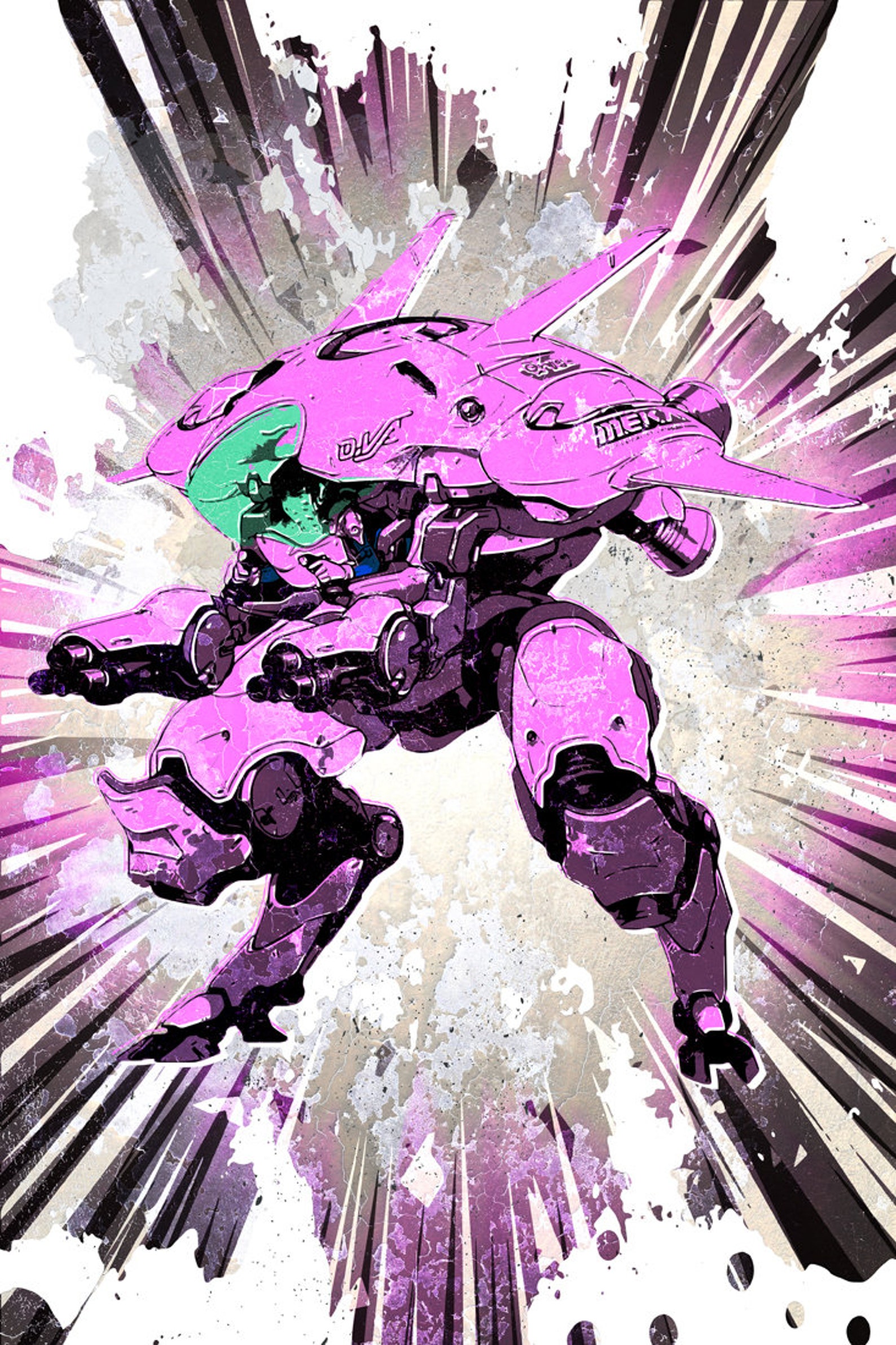 D.va With Tokki Poster Overwatch Print D.va Print Gaming | Etsy