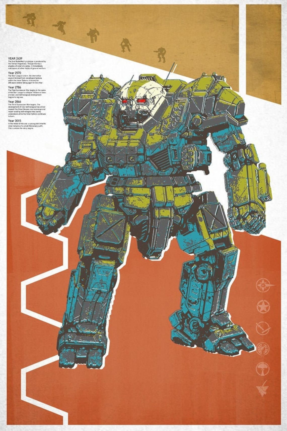 Mechwarrior Atlas Poster: Modern Gaming Art Print - Etsy