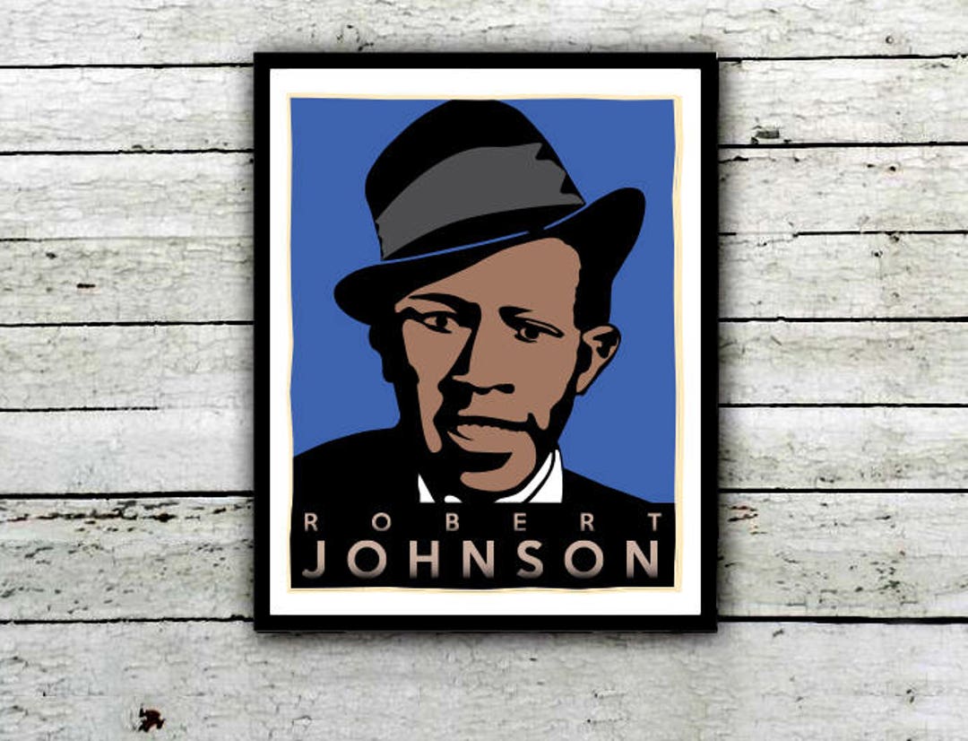 Robert Johnson, Crossroads Blues, Blues Legend Poster, Mississippi Blue ...