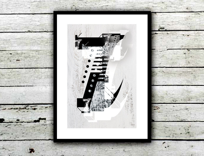 Typography Wall Art Numbers Typography Poster Fine Art - Etsy