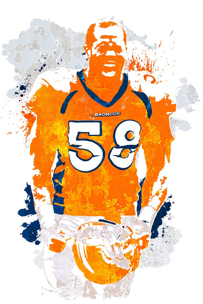 Fan Art Poster Von Miller Denver Broncos Poster Wall Art - Etsy