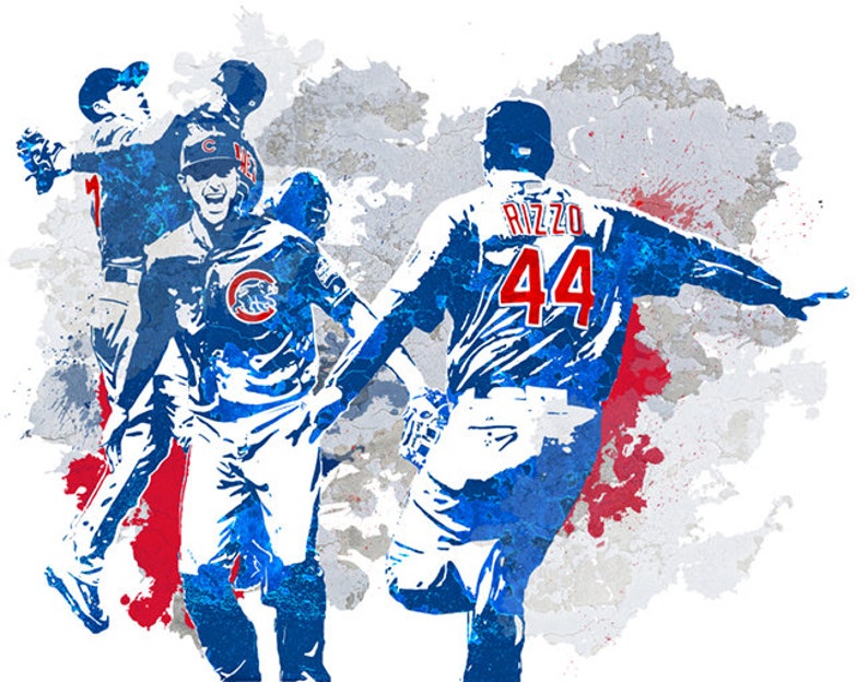 Chicago Cubs Win Poster: Sports Art Print, Man Cave Decor - Etsy