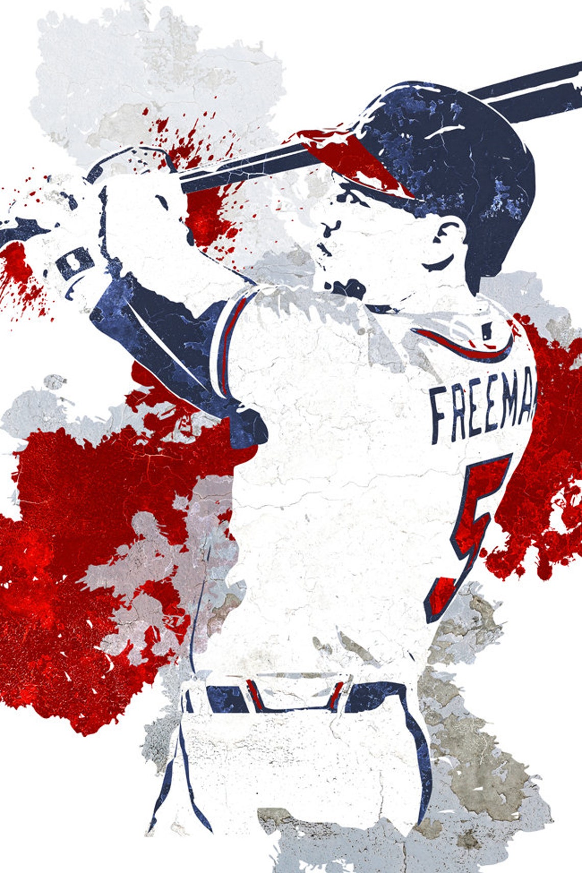 Freddie Freeman Atlanta Braves Sports Poster Fan art Wall | Etsy