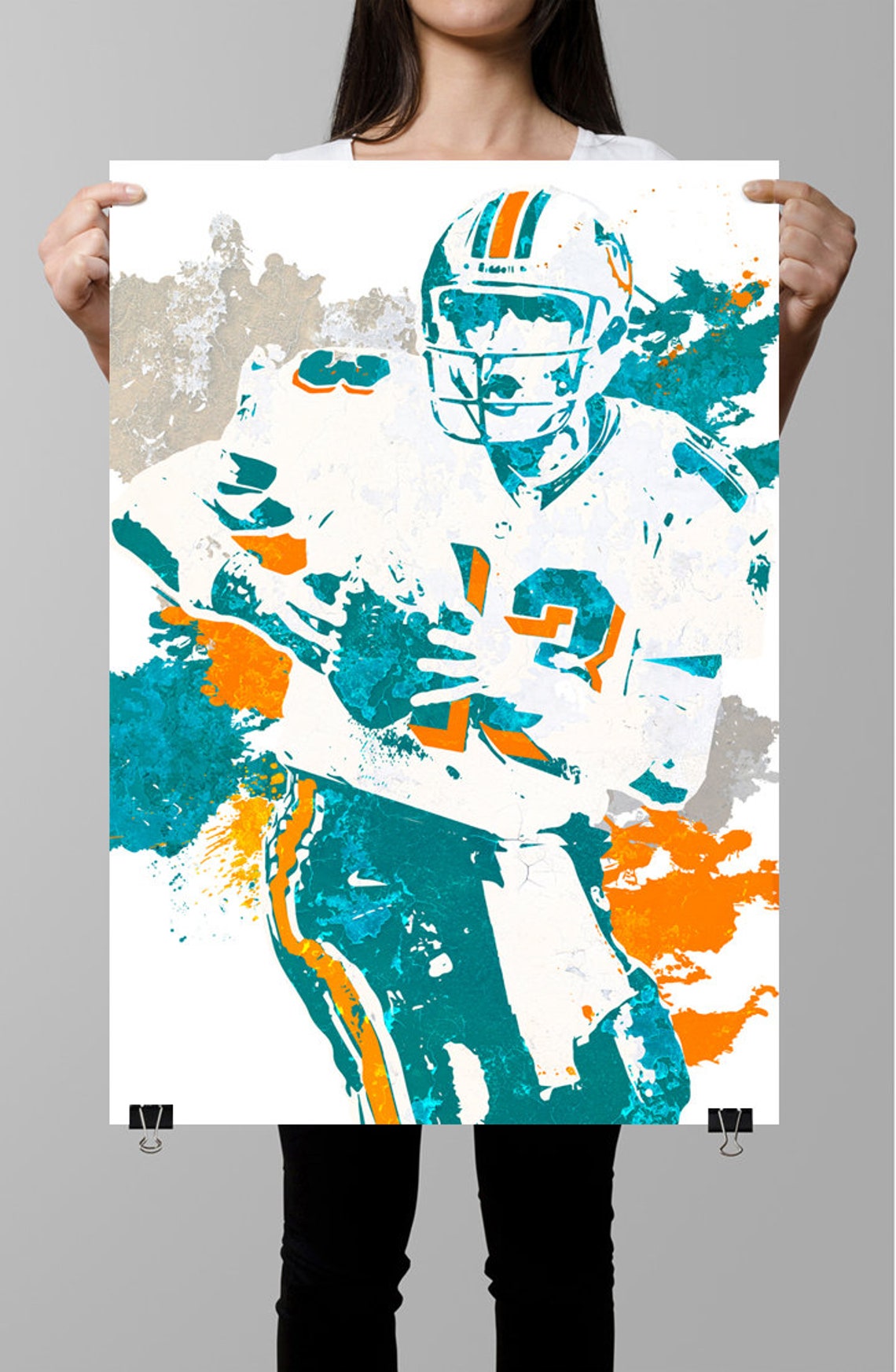 Dan Marino Miami Dolphins Poster Wall Art Sports Poster - Etsy
