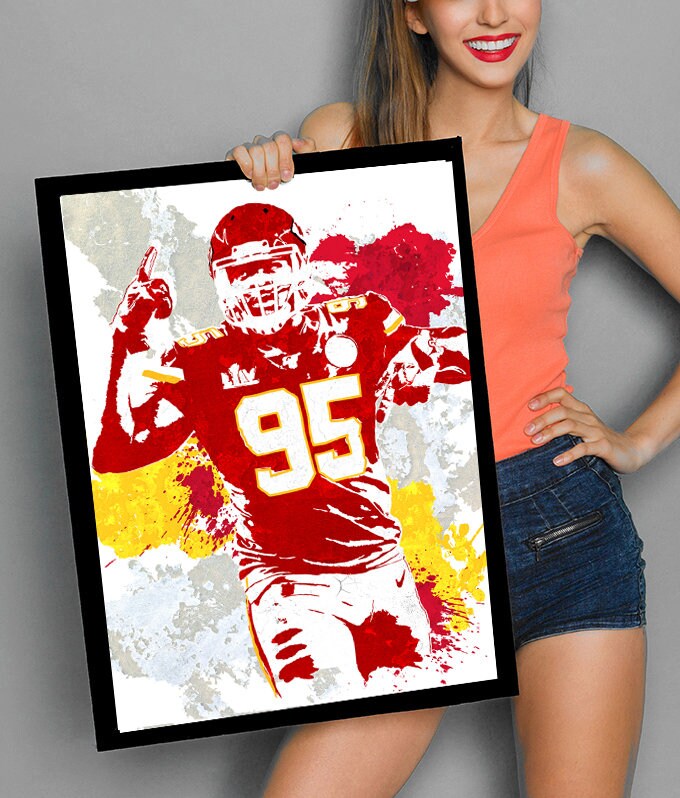 Chris Jones Kansas City Chiefs Poster Wall Art Sports | Etsy
