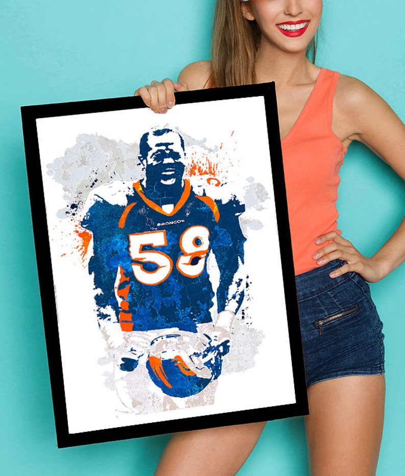 Fan Art Poster Von Miller Denver Broncos Poster Wall Art | Etsy