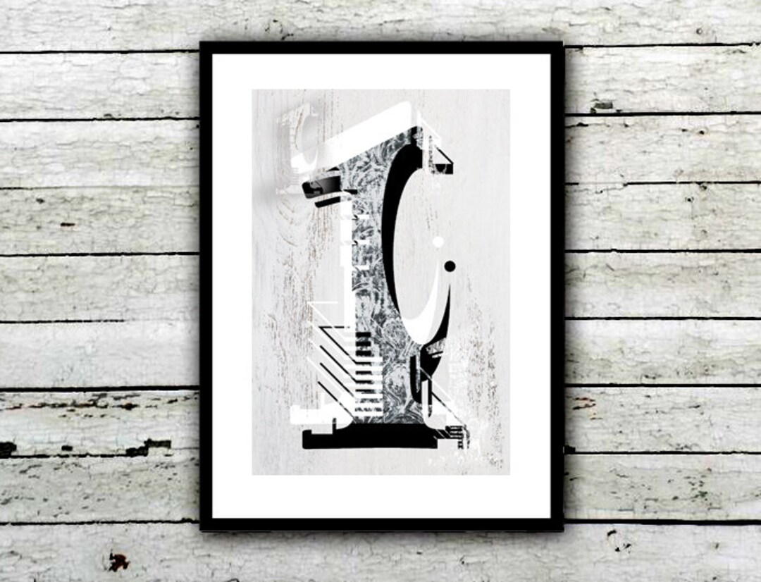 Typography, Wall Art, Numbers, Number One (1) Poster, Fine Art, Graphic ...