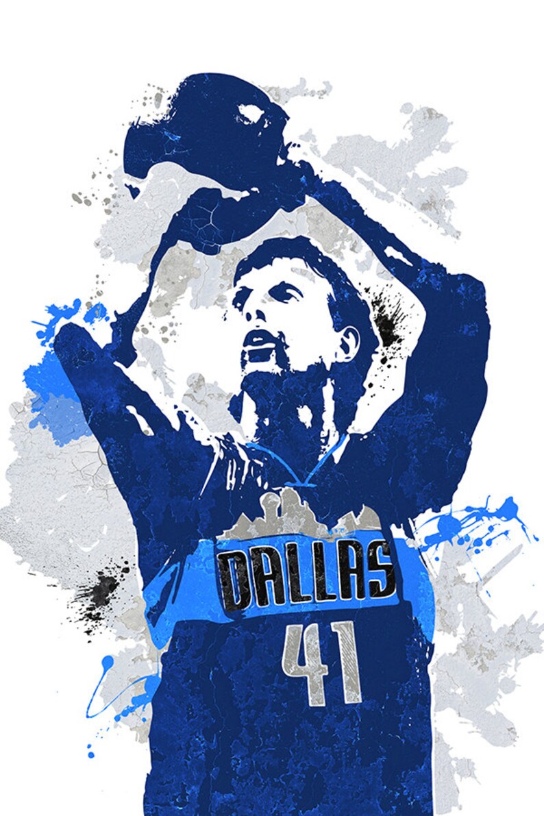 Fan art poster Dirk Nowitzki Dallas Mavericks Wall art | Etsy