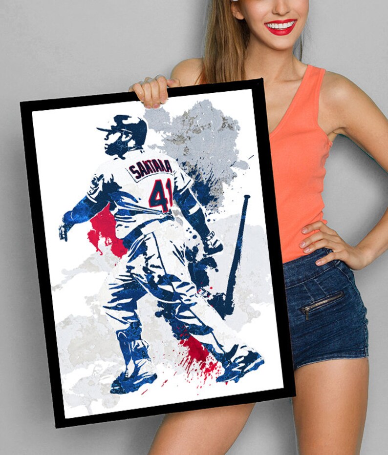 Carlos Santana Cleveland Indians Sports Poster Wall Art | Etsy