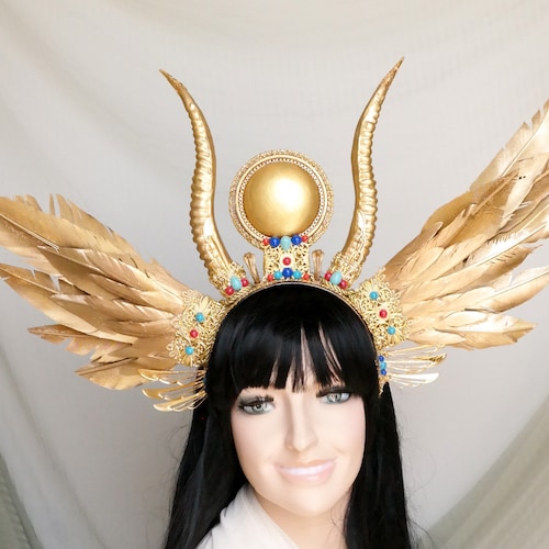 Egyptian Headpiece Egyptian Goddess Crown Gold Headdress | Etsy