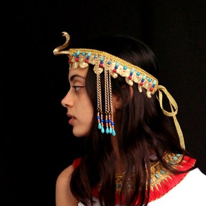 Egyptian Headpiece, Egyptian Goddess Crown, Gold Headdress, Cleopatra ...