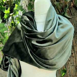 Olive Green Velvet Shawl, 3 Sizes Available, Large Velvet Shawl, Women ...