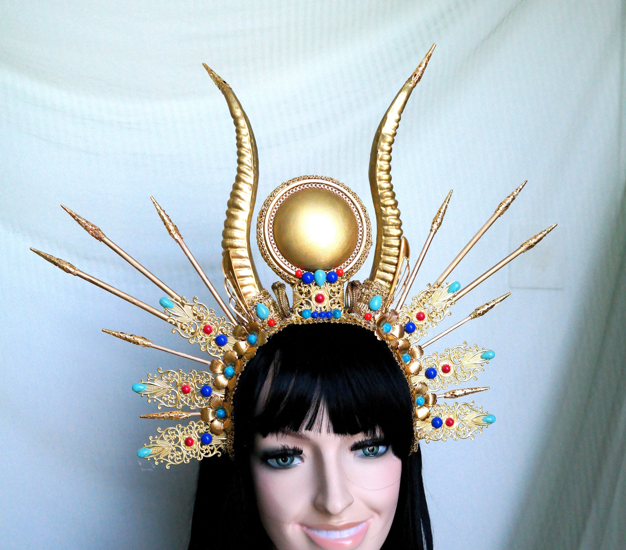 Egyptian Headpiece Egyptian Goddess Crown Gold Headdress - Etsy