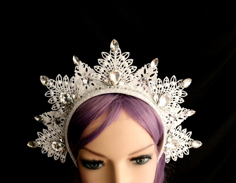 Snow Queen Headdress Ice Queen Crown Winter Goddess Crown - Etsy