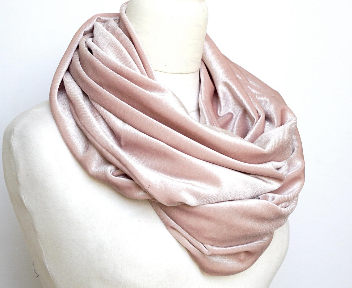 Velvet Scarf Blush Velvet Scarf Velvet Infinity Scarf Women | Etsy