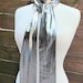 Metallic Silver Scarf, Silver Skinny Scarf, Silver Print Shimmering ...
