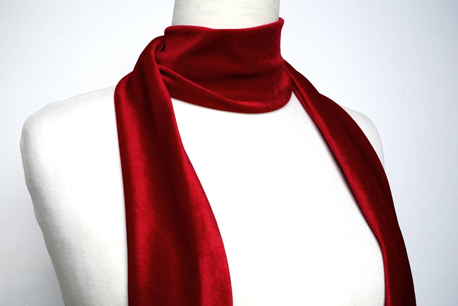Velvet Scarf Red Velvet Scarf Skinny Scarf Velvet Scarf - Etsy